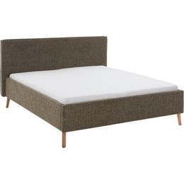 Meise M&ouml;bel Polsterbett MEISE.M&Ouml;BEL "Riva", gr&uuml;n (moss, moss), B:205cm L:216cm, Betten, Polsterbett, mit eichefarbigen Holzf&uuml;&szlig;en, wahlweise mit Bettkasten und Lattenrost