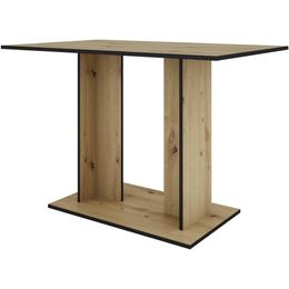 S&auml;ulen-Esstisch ByLiving "TOM", artisan eiche (eiche, optik), artisan eiche (eiche, optik), B:110cm H:75cm T:70cm, Tische, Artisan Eiche (Eiche-Optik), 100 kg, 4 Sitzpl&auml;tze, S&auml;ule: 25 x 56,6 cm