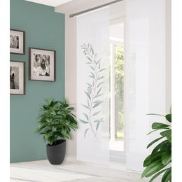 Schiebegardine HOME IN GREEN "CELSO" Gr. 1, gr&uuml;n (mint), B:60cm H:245cm, Polyester, Gardinen, DIGITALBEDRUCKT, BAMBUSOPTIK RECYCELT