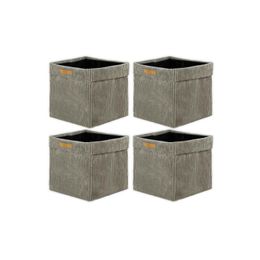 Aufbewahrungsbox LYCCE "Aufbewahrungskorb Faltbare Aufbewahrungsbox Cord 4P 4er Pack", braun (taupe), B:33cm H:31cm T:33cm, Obermaterial: 90% Polyester PES. 10% Nylon NY., Aufbewahrungsboxen, Aufbewahrungsbox