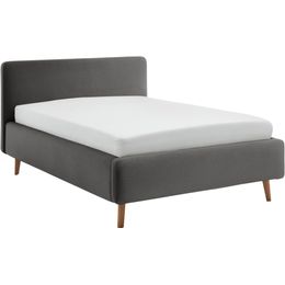 Meise M&ouml;bel Polsterbett MEISE.M&Ouml;BEL "Mattis", grau (anthrazit), B:141cm H:105cm L:218cm, Bezug Bett: Struktur Gewebe (100% Polyester), Betten, Polsterbett, Topseller, wahlweise mit Bettkasten