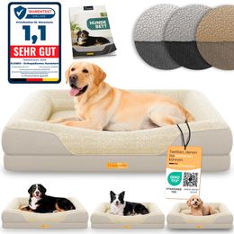 ELONEO Orthop&auml;disches Hundebett, Creme - Gr&ouml;&szlig;e L