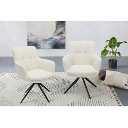 Esszimmerstuhl OTTO HOME "Nordtrud", creme, B:60cm H:87cm T:66cm, Webstoff 100% Polyester, St&uuml;hle, Esszimmerstuhl, pflegeleichter Webstoff Bezug, pulverbeschichtetes Metallgestell