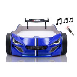 Autobett Kinder 90x200 Jungen LED Leuchte Unterbodenbeleuchtung Sound Fernbedienung