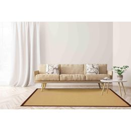 Sisalteppich CarpetFine "Sisal , auch als L&auml;ufer erh&auml;ltlich", braun, B:120cm H:5mm L:170cm, Sisal, Teppiche, Sisalteppich, mit farbiger Bord&uuml;re, Anti Rutsch R&uuml;ckseite, viele Gr&ouml;&szlig;en, Wohnzimmer