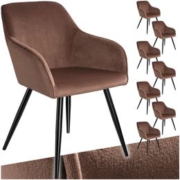 TecTake&reg; Esszimmerstuhl, gepolstert, in Samtoptik, schwarze Stahlbeine, 58 x 62 x 82 cm