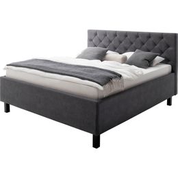 Meise M&ouml;bel Polsterbett MEISE.M&Ouml;BEL "San Remo", grau (anthrazit), B:190cm L:215cm, Betten, Polsterbett, mit Bettkasten