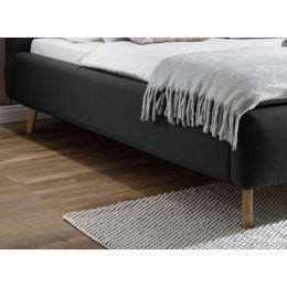 Meise M&ouml;bel Polsterbett MEISE.M&Ouml;BEL "Mattis", grau (anthrazit), B:161cm H:105cm L:218cm, Bezug Bett: Strukturstoff (100% Polyester), Betten, Polsterbett, Topseller, wahlweise mit Bettkasten