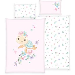 Babybettw&auml;sche Baby Best "Little Turtle", bunt, B/L: 100cm x 135cm, 1 Stk., 1 Stk., Renforc&eacute;, B/L: 40cm x 60cm, 2 Stk., Renforc&eacute;, Obermaterial: 100% Baumwolle, Bettw&auml;sche, mit liebevollem Motiv