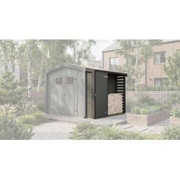 Kaminholzregal Weka "optionale Erweiterung f&uuml;r Gartenhaus Killarney", graugr&uuml;n, anthrazit, B:299cm H:211cm T:50cm, Holz, Kaminholzlager, Kaminholzregal, verschiedene Farben und Gr&ouml;&szlig;en