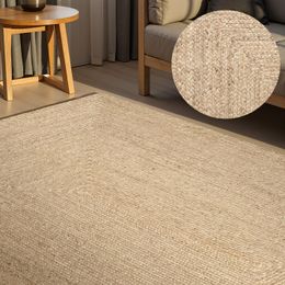 Teppich Hanse Home "Juteteppich Teppich Juno", beige (natur wei&szlig;), B:120cm H:9mm L:180cm, Jute, Teppiche, Teppich, Jute, Shape, Handgemacht, Wohnzimmerteppich, Naturteppich, Wohnzimmer