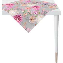 Mitteldecke Apelt "6748", grau (grau, ros&eacute;), B:88cm L:88cm, Baumwolle, Polyester, Tischdecken, Mitteldecke
