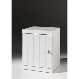 Nachtschrank Vipack, wei&szlig;, B:44cm H:55cm T:40cm, Schr&auml;nke, Nachtschrank, Nachtkonsole rechts oder links anstellbar, mit 1 Dreht&uuml;r, Ausf. Wei&szlig;