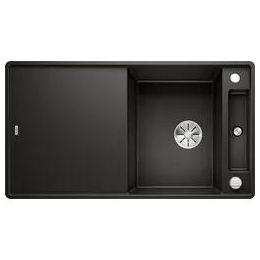Granitsp&uuml;le Blanco "AXIA III 5 S-F", schwarz, B:50cm H:19cm T:91cm, Verbundwerkstoff, K&uuml;chensp&uuml;len, inklusive gratis Esche-Compound-Br&uuml;ckenschneidebrett
