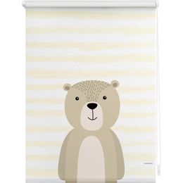 L&uuml;ttenh&uuml;tt Seitenzugrollo L&Uuml;TTENH&Uuml;TT "B&auml;r" Gr. 3, beige (beige, wei&szlig;), B:45cm H:150cm, Polyester, Rollos, Seitenzugrollo, Kinderrollo im Fixma&szlig;