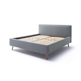 Meise M&ouml;bel Polsterbett MEISE.M&Ouml;BEL "Mattis", blau (eisblau), B:201cm H:105cm L:218cm, Bezug Bett: Strukturstoff (100% Polyester), Betten, Polsterbett, Topseller, wahlweise mit Bettkasten