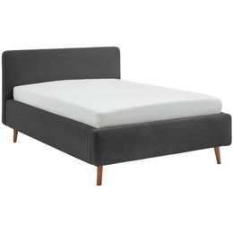 Meise M&ouml;bel Polsterbett MEISE.M&Ouml;BEL "Mattis", grau (anthrazit), B:161cm H:105cm L:218cm, Bezug Bett: Cord (100% Polyester), Betten, Polsterbett, Topseller, wahlweise mit Bettkasten