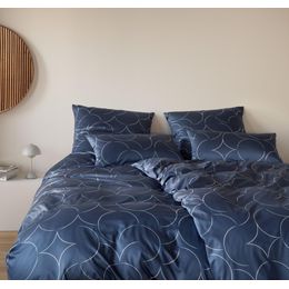 Bettw&auml;sche Elegante "Circus", nachtblau, B/L: 135cm x 200cm, 1 Stk., 1 Stk., Mako-Satin, B/L: 80cm x 80cm, 2, Mako-Satin, Obermaterial: 100% Baumwolle, Bettw&auml;sche, Bettw&auml;sche, angenehmes Hautgef&uuml;hl