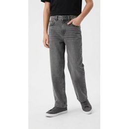 5-Pocket-Jeans Tom Tailor, Jungen, Gr. 146, N-Gr, grau (used mid stone grau denim), Denim/Jeans, Obermaterial: 100% Baumwolle. Futter: 100% Baumwolle, bequem lang, Jeans 5-Pocket-Jeans, Baggy Jeans- mit ausgestelltem Bein