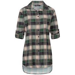 Klassische Bluse CLOUD 5IVE "CLOUD 5IVE Turn Up 3/4 Arm Bluse kariert small", Damen, Gr. M, gr&uuml;n, 100% Polyester, Blusen