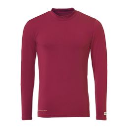 Kompressionsshirt Uhlsport "Baselayer Distinction Colors Kids", M&auml;dchen, Gr. 128, rot (bordeaux), Obermaterial: 88% Polyester Pol. recyc.. 12% Elasthan EL., Shirts