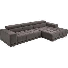 Ecksofa DIE PLANBAR "MP-IN15053 L-Form extra breiter Schenkel", grau, B:329cm H:73cm T:190cm, 100% Polyester, Sofas, Ecksofa, wahlweise mit Kopfteilverstellung und manueller Vorziehbank