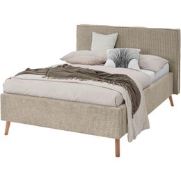 Meise M&ouml;bel Polsterbett MEISE.M&Ouml;BEL "Riva", braun (toffee, toffee), B:165cm L:216cm, Betten, Polsterbett, mit eichefarbigen Holzf&uuml;&szlig;en, wahlweise mit Bettkasten und Lattenrost