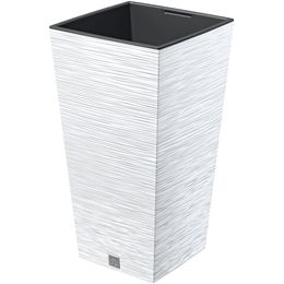 Blumentopf Prosperplast "FURU SQ", wei&szlig;, B:29,5cm H:55cm T:29,5cm, Kunststoff, Pflanzgef&auml;&szlig;e