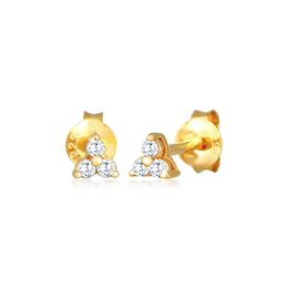 Paar Ohrstecker Elli "Stecker Dreieck Zirkonia 925 Silber", gold, Ohrringe, Damen, onesize,mit Steinen, Silber 925 (Sterlingsilber)