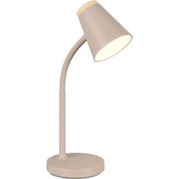 REALITY LEUCHTEN LED Tischleuchte "PONGO, LED Tischleuchte m. Kippschalter, 4,5W 500 Lumen 3000K warmwei&szlig;", beige, 1, H: 36cm, 1 Stk., Leuchten, flexibel verstellbare Leselampe, Schreibtischlampe H&ouml;he 36cm, LED Tischleuchte