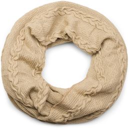 Strickschal styleBREAKER "Feinstrick Loop mit Zopfmuster", Damen, beige, Obermaterial: 50% Viskose CV. 50% Polyester PES., Modisch, Modet&uuml;cher