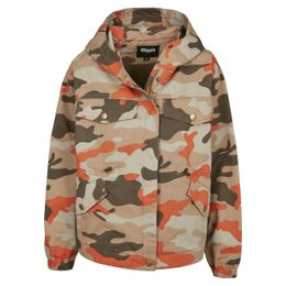 Allwetterjacke Urban Classics "Urban Classics Damen Ladies Oversized Camo Parka Jacket", Damen, Gr. M, brickcamo, 100% Baumwolle, mehrfarbig, oversize, ohne Ausschnitt, Jacken