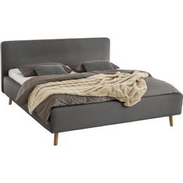 Meise M&ouml;bel Polsterbett MEISE.M&Ouml;BEL "Mattis", grau (anthrazit), B:181cm H:105cm L:218cm, Bezug Bett: Struktur Gewebe (100% Polyester), Betten, Polsterbett, Topseller, wahlweise mit Bettkasten