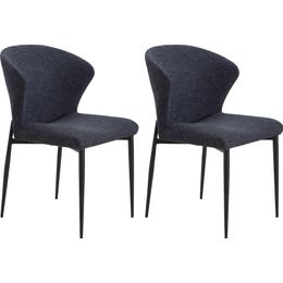 Esszimmerstuhl Salesfever "Dallas 2er-Set", grau (anthrazit, schwarz), B:63cm H:87cm T:56cm, Metall, Nylon, Polyester, St&uuml;hle, Esszimmerstuhl, mit Metallgestell, B 63, H 87, T 56 cm