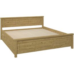 Massivholzbett OTTO HOME "ERIK', Made in Europe, optional mit Schublade, Massivholz Kiefer", kiefer, B:190cm H:85,8cm L:213cm, Betten, Massivholzbett, in mehreren Gr&ouml;&szlig;en, Landhausstil mit Kassettenoptik