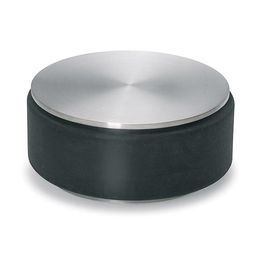 T&uuml;rstopper Blomus "STOP", silber (schwarz, silberfarben), B:9cm H:4,5cm &Oslash;:9cm, Edelstahl, Gummi, T&uuml;rstopper, 1 kg