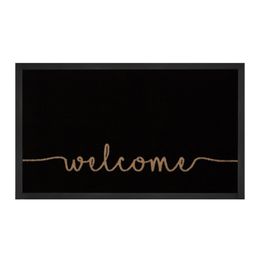 NYVI Fu&szlig;matte Printy - Rutschfest, Waschbar, f&uuml;r Innen und Au&szlig;en Gr&ouml;&szlig;e:45x75 cm;Farbe:Welcome Beige