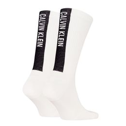 Tennissocken Calvin Klein Jeans "CKJ MEN SOCK BACK LOGO", Herren, Gr. - (40/46), wei&szlig;, Baumwollmischung, elastisch, Socken Tennissocken, mit breitem Rippenb&uuml;ndchen ung Logoschriftzug