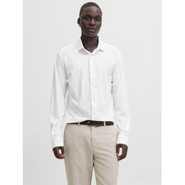 Jack & Jones Langarmhemd JACK & JONES "JPRBLAACTIVE STRETCH LS SHIRT LN", Herren, Gr. L, N-Gr, wei&szlig;, Web, Obermaterial: 75% Polyester, 25% Elasthan, unifarben, slim fit, Hemden