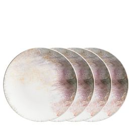 M&auml;ser M&auml;ser Speiseteller-Set, Steinzeug Aquarellia Wei&szlig;, Lila