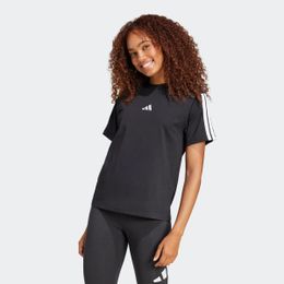 T-Shirt adidas Sportswear "W 3S SJ T B", Damen, Gr. XS, schwarz-wei&szlig; (schwarz, wei&szlig;), Obermaterial: 100% Baumwolle, normal, Rundhals, Shirts T-Shirt, klassische 3-Streifen an den &Auml;rmeln, ohne Verschluss