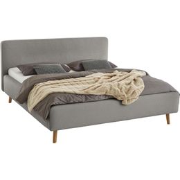 Meise M&ouml;bel Polsterbett MEISE.M&Ouml;BEL "Mattis", grau (ash), B:181cm H:105cm L:218cm, Bezug Bett: Struktur Gewebe (100% Polyester), Betten, Polsterbett, Topseller, wahlweise mit Bettkasten