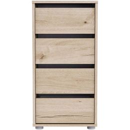 Schubkastenkommode Demeyere Group, dunkel eiche royal, B:40cm H:76,3cm T:39,6cm, Spanplatte, Sideboards
