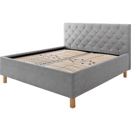 Meise M&ouml;bel Polsterbett MEISE.M&Ouml;BEL "San Remo", grau (hellgrau), B:170cm L:215cm, Betten, Polsterbett, mit Bettkasten