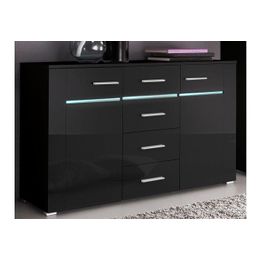 Sideboard H&Ouml;LTKEMEYER "Flame", schwarz, Sideboards, Sideboard, Breite 130 cm
