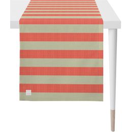 Tischl&auml;ufer Apelt "3967 Outdoor, Sommerdeko, Sommer", orange (koralle, sand), B:46cm L:140cm, Polyester, Tischdecken, Jacquardgewebe