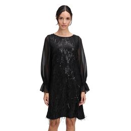 Cocktailkleid Vera Mont "Damen im Glitzer-Look", Damen, Gr. 38, Normalgr&ouml;&szlig;en, schwarz, Cr&ecirc;pe, Obermaterial: 95% Polyester, 5% Elasthan, festlich, l&auml;ssig geschnitten kurz, U-Boot-Ausschnitt, Kleider