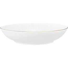 Suppenteller Seltmann Weiden "Amina", wei&szlig;, gold, H:4,6cm &Oslash;:21,2cm, Porzellan, Speiseteller, Pastateller, tiefer Teller mit Relief