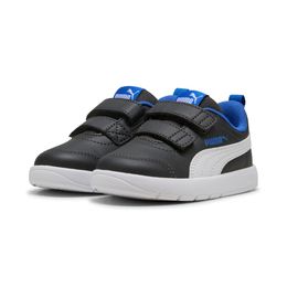 Sneaker Puma "COURTFLEX V3 V INF", M&auml;dchen, Gr. 21, grau (dusky gray, Puma wei&szlig;, mountain blau), Synthetik, Schuhe Sneaker, f&uuml;r sportliche Aktivit&auml;ten, mit Textil-Innenmaterial, kn&ouml;chelhoch