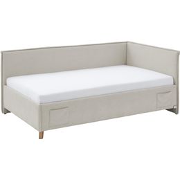 Meise M&ouml;bel Kinderbett MEISE.M&Ouml;BEL "FUN II", beige (beige, beige), B:103cm L:215cm, Betten, Kinderbett, Polsterbett wahlweise mit Bettkasten, Jugendbett inkl. USB-Anschluss